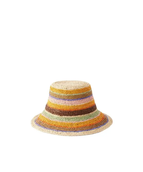 Zimmermann Striped Raffia Bucket Hat