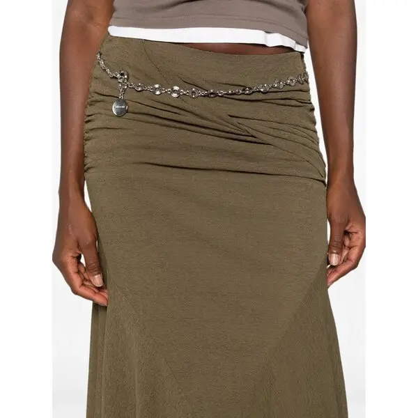 GANNI Ruched Asymmetric Hem Skirt