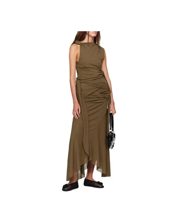 GANNI Ruched Asymmetric Hem Skirt