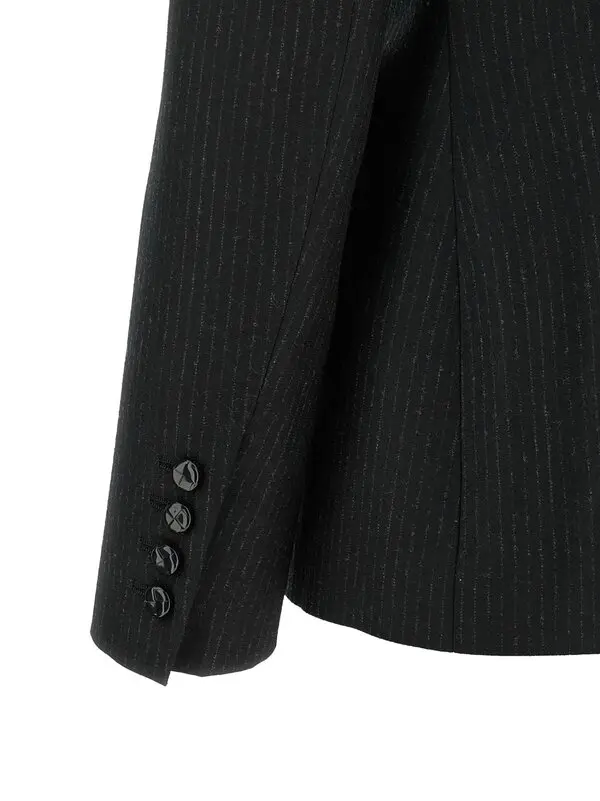 BLAZÉ MILANO Pinstriped Double-breasted Blazer