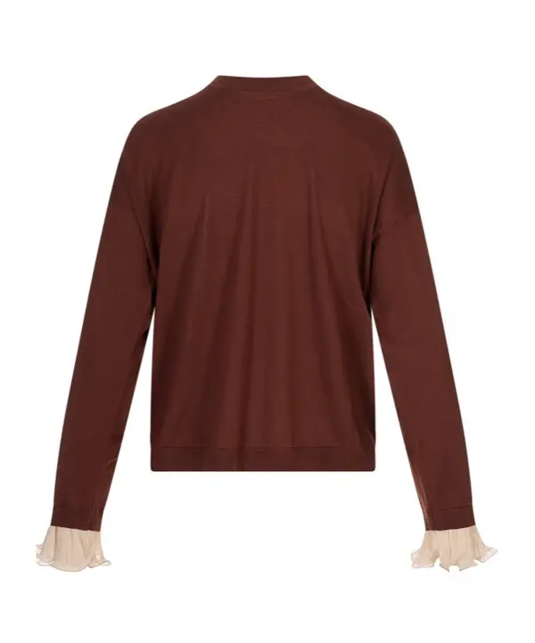 Fabiana Filippi Long Sleeve Sweater With Ruffled Cuffs