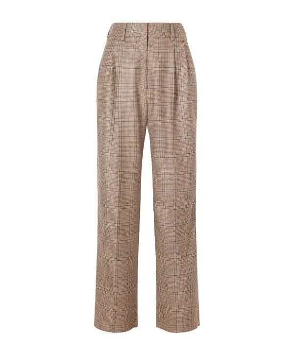 BLAZÉ MILANO Fox Checked Wool Pants - Nude