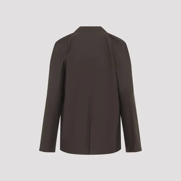 LEMAIRE Ascot Tie-neck Blouse - Truffle
