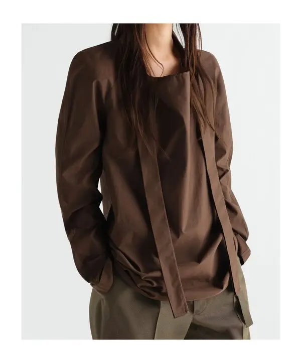 LEMAIRE Ascot Tie-neck Blouse - Truffle
