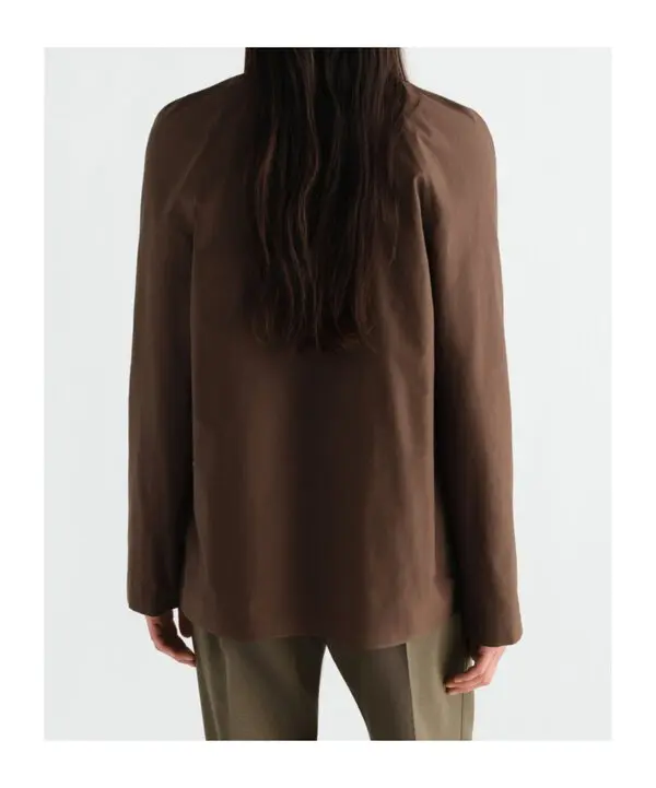 LEMAIRE Ascot Tie-neck Blouse - Truffle