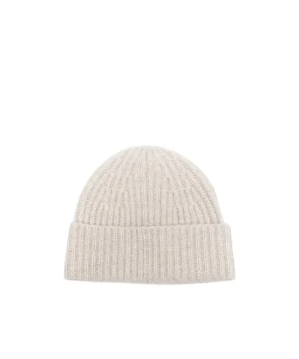 LISA YANG Ribbed Knit Hat - White