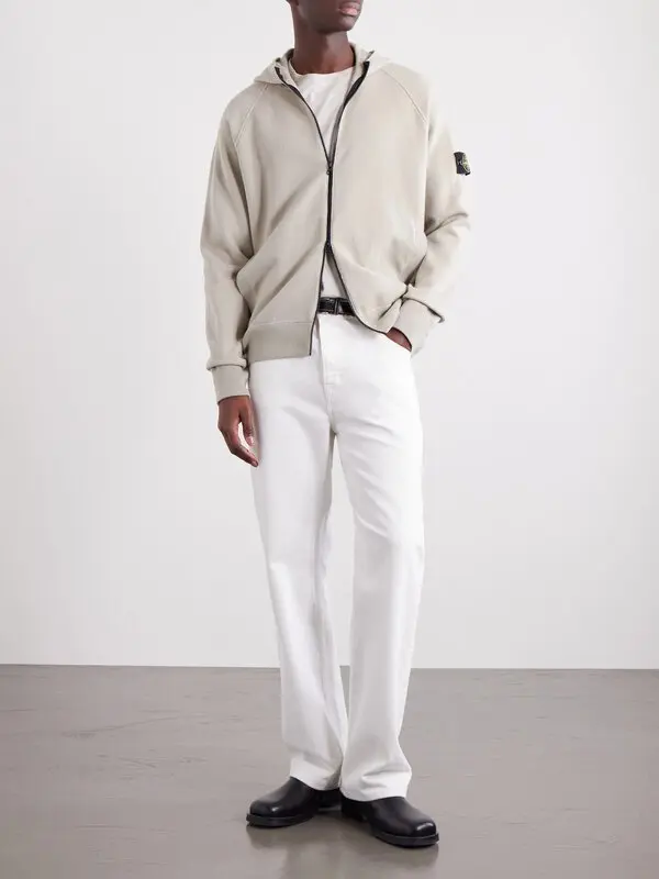 Stone Island Wool-blend Zip-up Hoodie - Neutrals