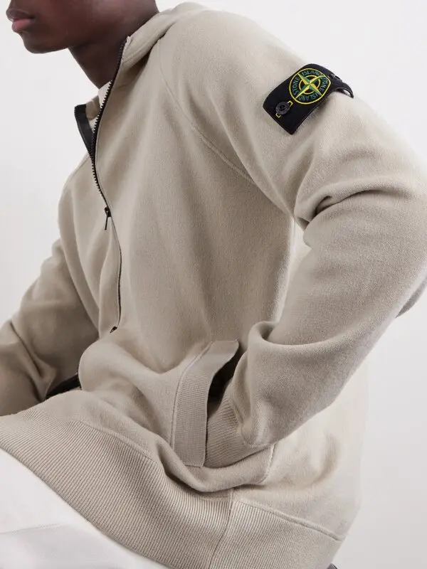 Stone Island Wool-blend Zip-up Hoodie - Neutrals