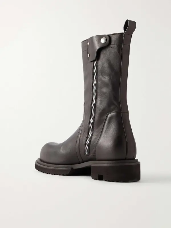 Rick Owens Creeper Gabe Washed Leather Lace-up Boots