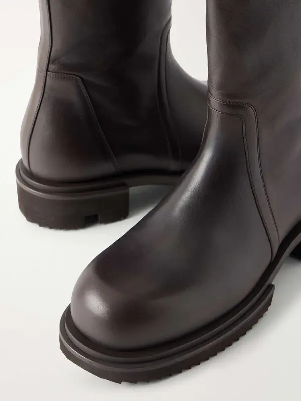 Rick Owens Creeper Gabe Washed Leather Lace-up Boots