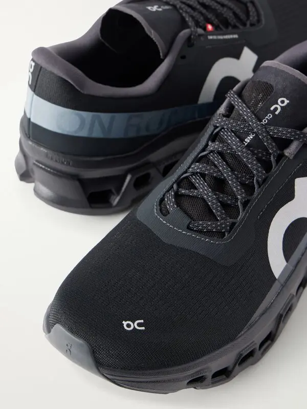 On Cloudmonster Stretch-knit Sneakers - Black