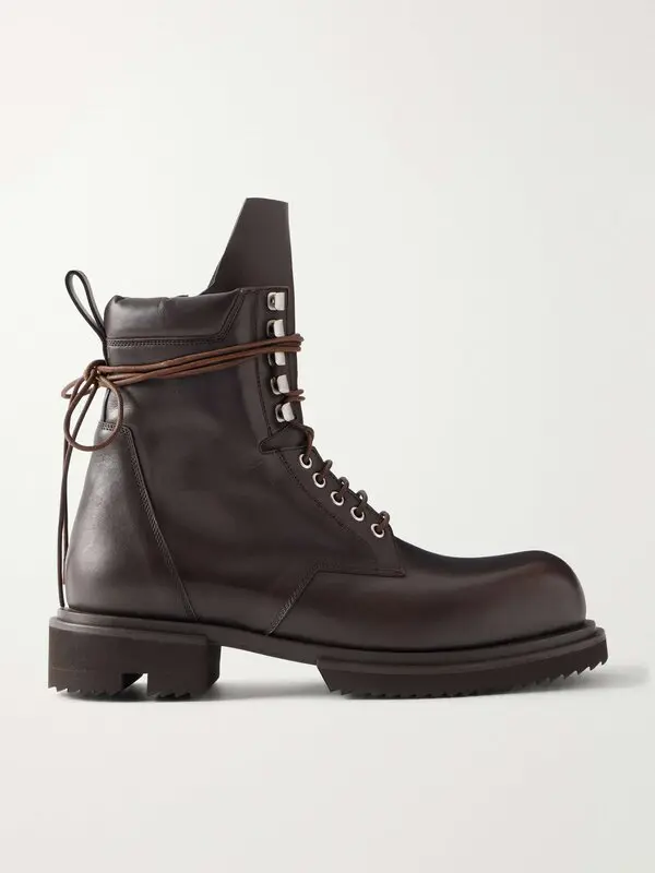 Rick Owens Army Gabe Leather Lace-up Boots - Dark Brown