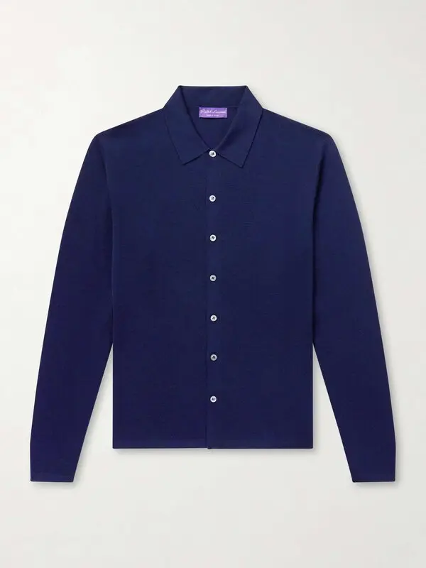 Ralph Lauren Purple Label Merino Wool Cradigan - Navy