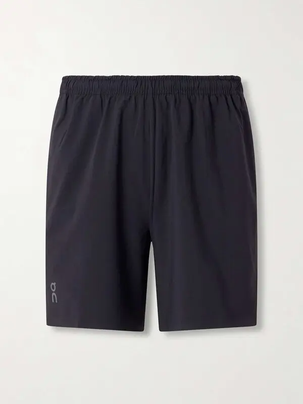 On Train Straight-leg 7 Recycled-jersey Shorts - Black