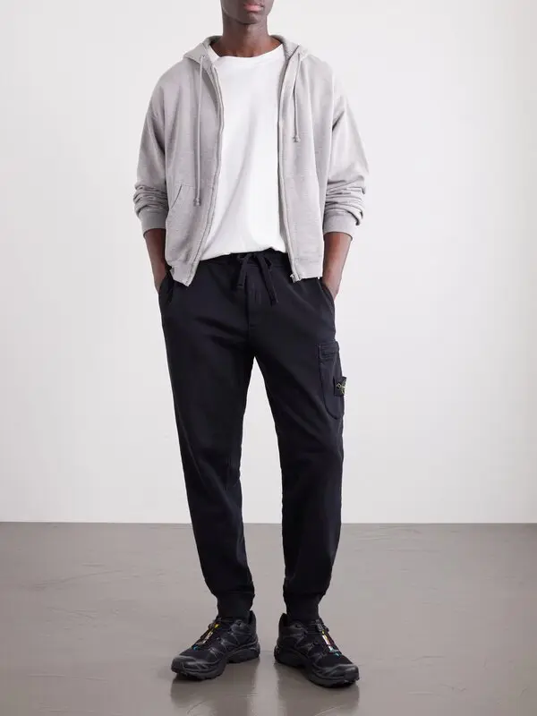 Stone Island Straight-leg Cotton-fleece Sweatpants