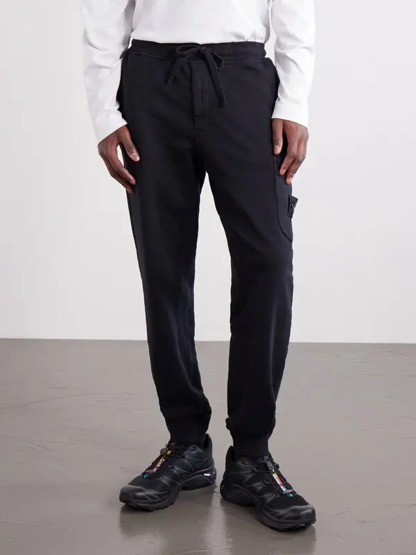 Stone Island Straight-leg Cotton-fleece Sweatpants