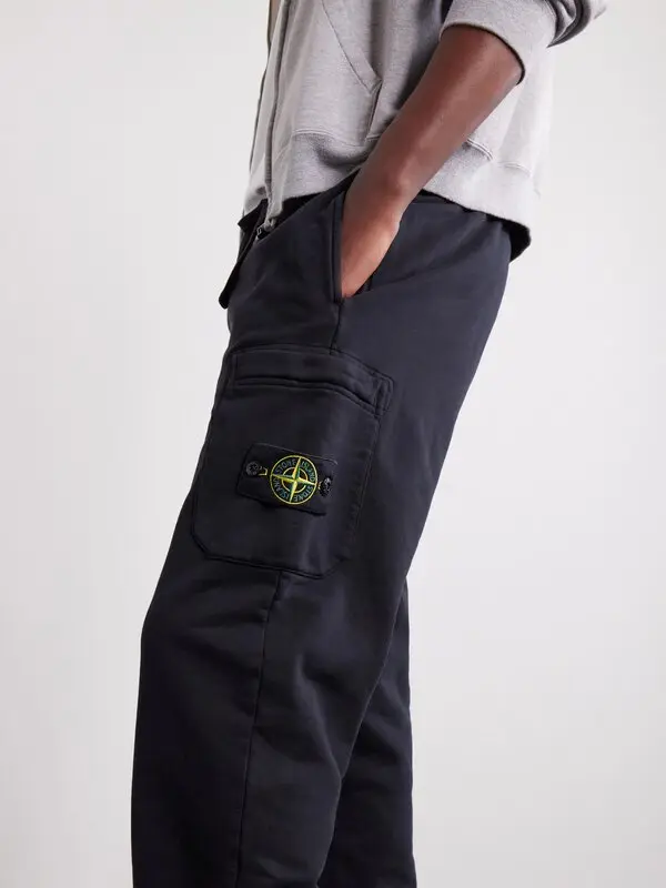 Stone Island Straight-leg Cotton-fleece Sweatpants