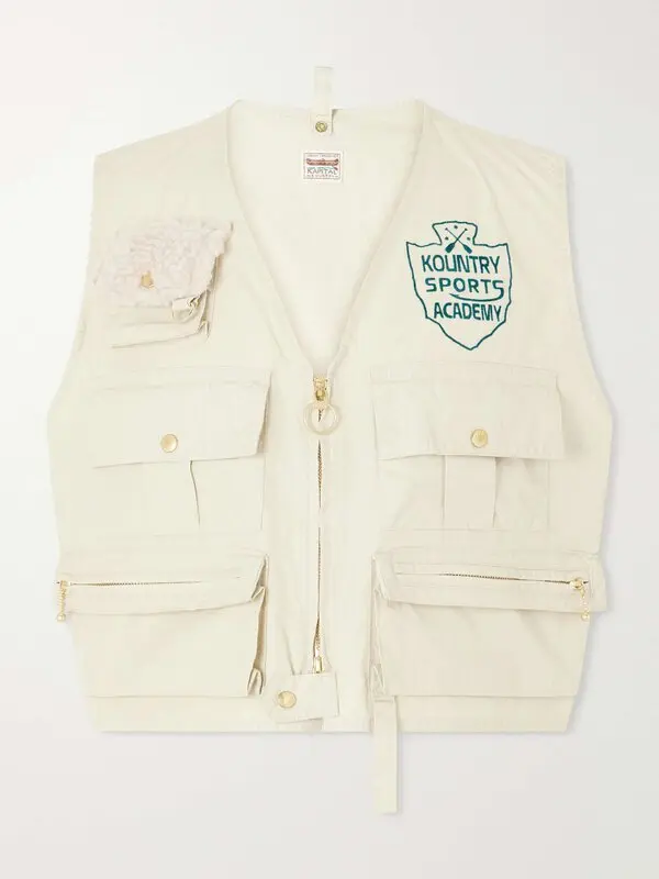 Kapital Cropped Cotton-blend Poplin Vest - Beige