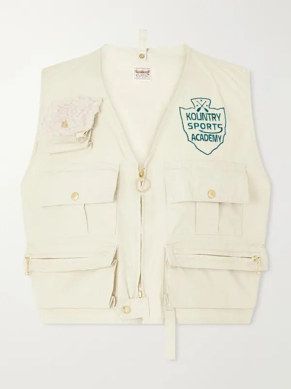 Kapital Cropped Cotton-blend Poplin Vest - Neutrals