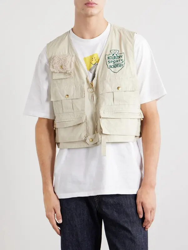 Kapital Cropped Cotton-blend Poplin Vest
