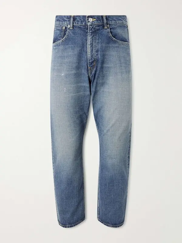BEAMS Straight-leg Paint-splattered Jeans