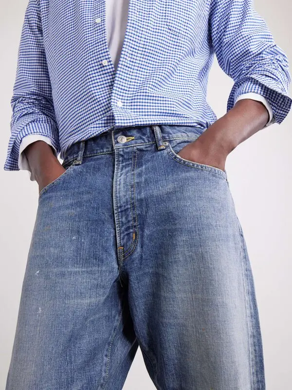 BEAMS Straight-leg Paint-splattered Jeans