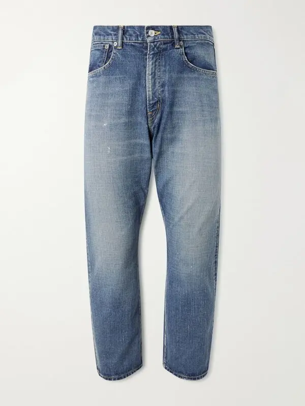 BEAMS Straight Leg Paint Splattered Jeans