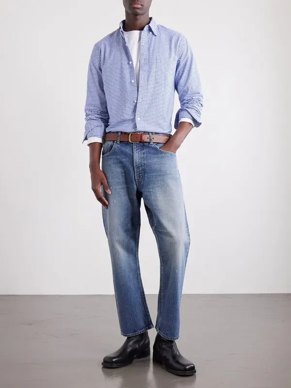 BEAMS Straight Leg Paint Splattered Jeans