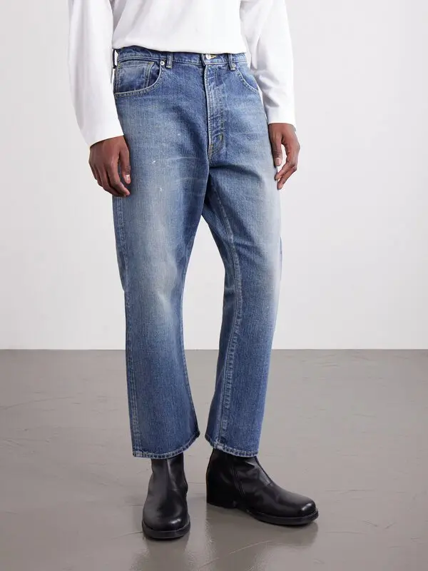 BEAMS Straight Leg Paint Splattered Jeans
