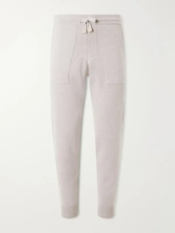 Brioni Tapered Drawstring Straight-leg Cashmere Sweatpants