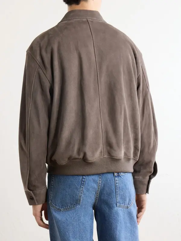 FRAME Suede Bomber Jacket