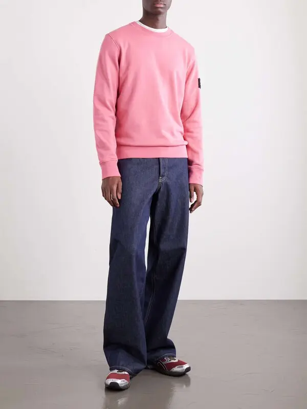Stone Island Garment-dyed Cotton-fleece Sweatshirt