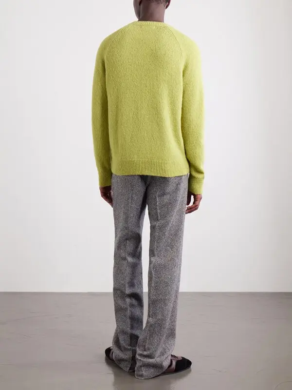 Dries Van Noten Brushed Alpaca-blend Crewneck Sweater