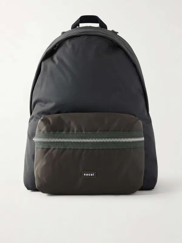 Sacai Logo-appliquéd Shell Backpack - Black