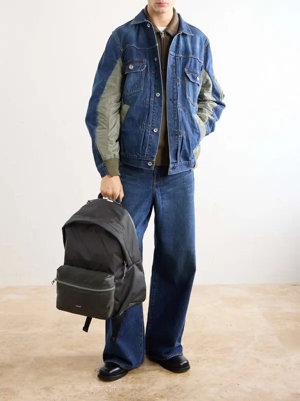 Sacai Logo-appliquéd Shell Backpack