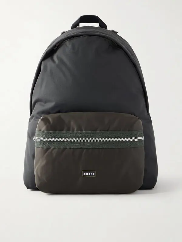 Sacai Logo-appliquéd Shell Backpack - Black
