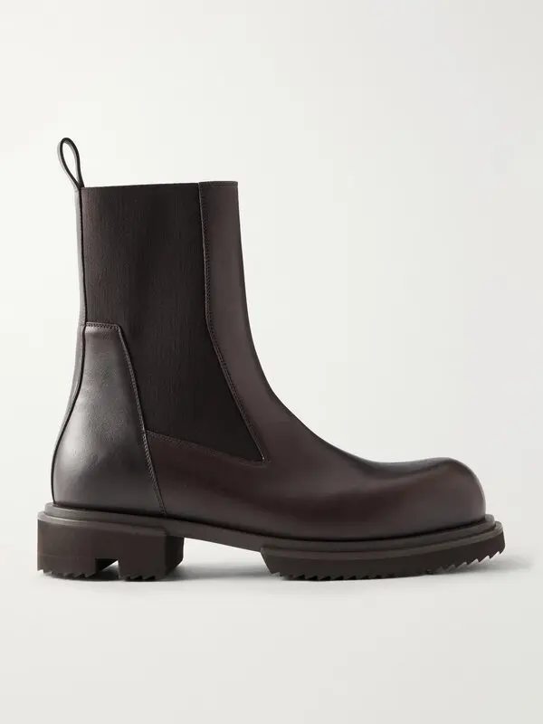 Rick Owens Beatle Leather Chelsea Boots - Brown