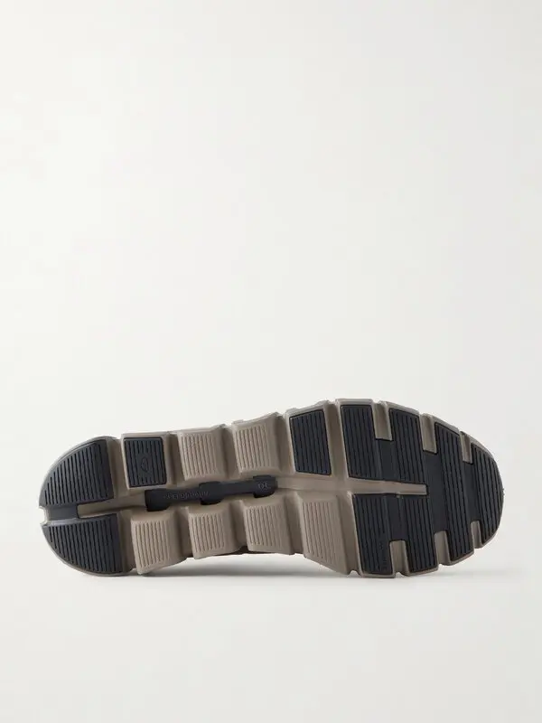 On 6 Rubber-trimmed Mesh Lace-up Sneakers - Brown