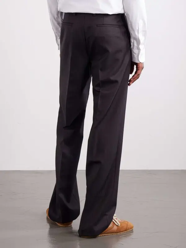 Dries Van Noten Panvel Straight-leg Herringbone Wool Trousers