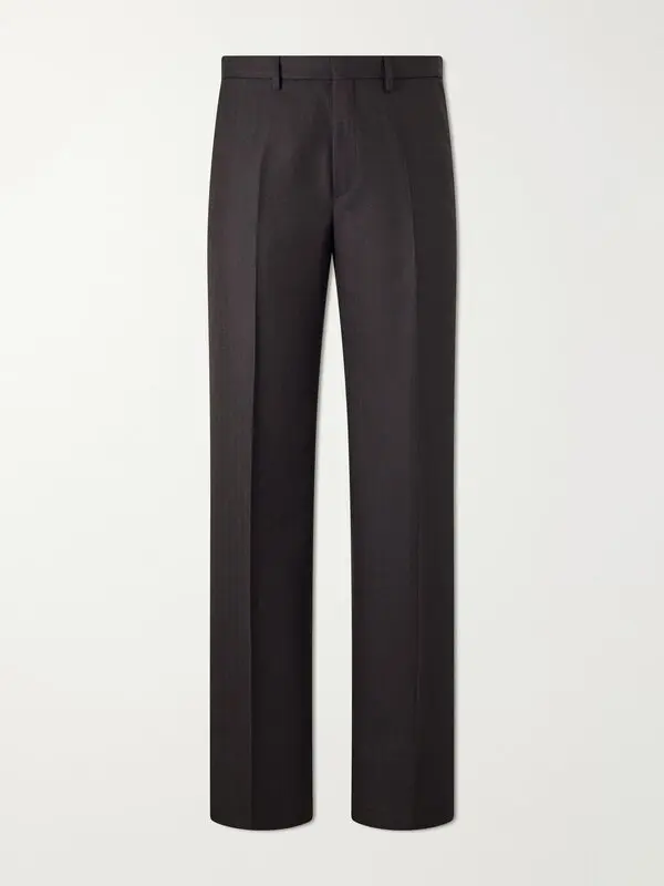 Dries Van Noten Panvel Herringbone Wool Trousers