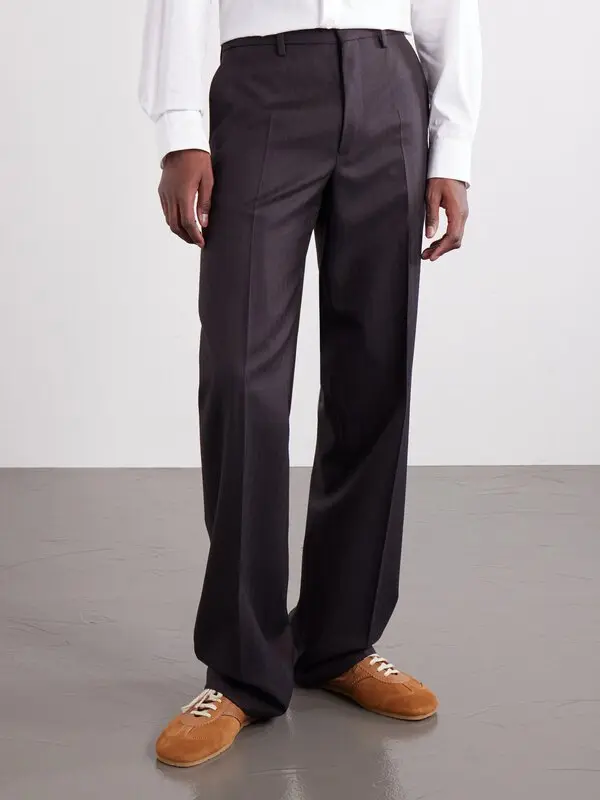 Dries Van Noten Panvel Herringbone Wool Trousers