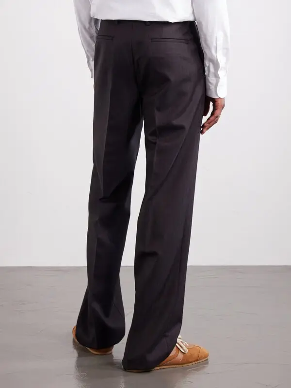 Dries Van Noten Panvel Herringbone Wool Trousers