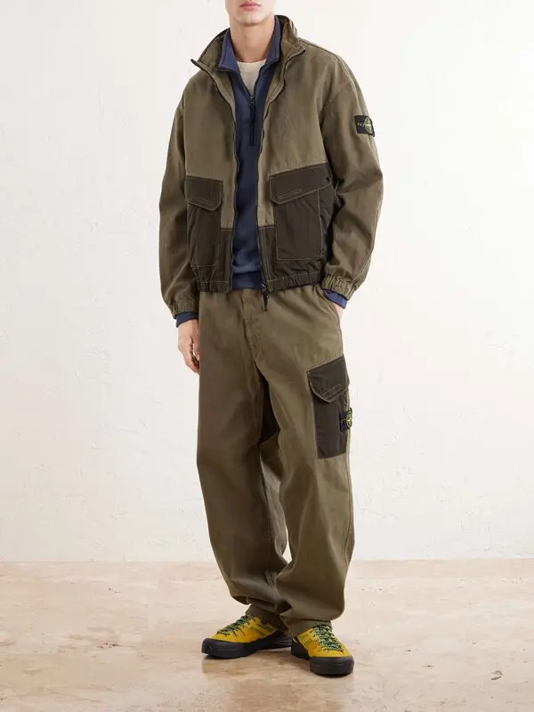 Stone Island Garment-dyed Cotton-canvas Bomber Jacket