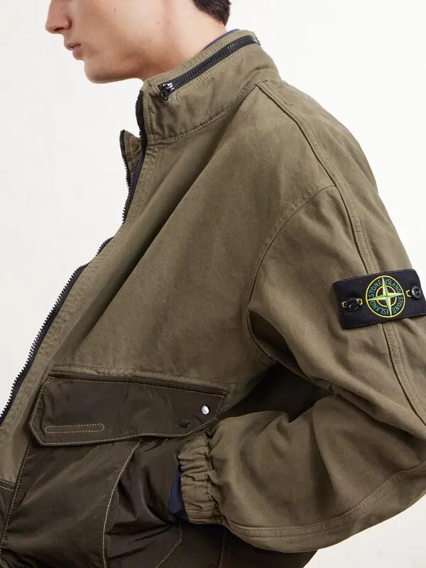 Stone Island Garment-dyed Cotton-canvas Bomber Jacket