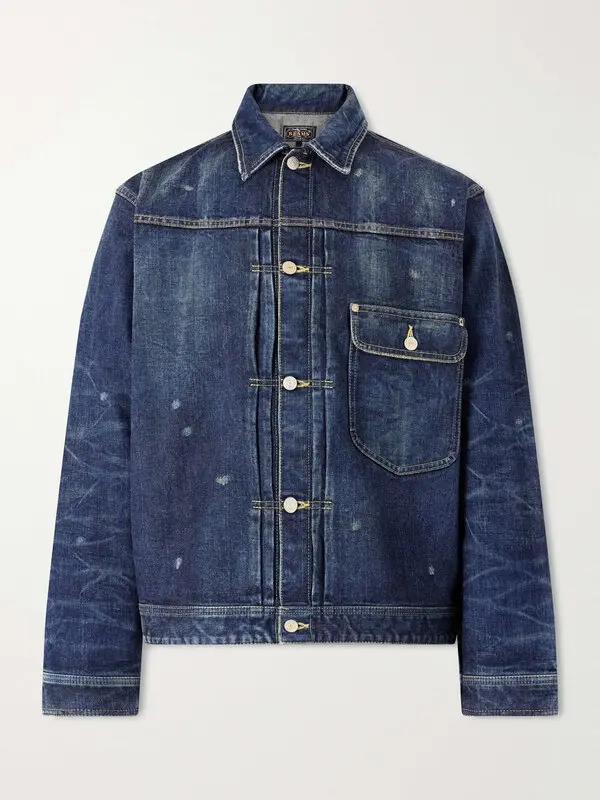 BEAMS Digger Distressed Denim Jacket