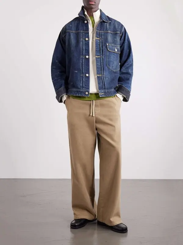 BEAMS Digger Distressed Denim Jacket