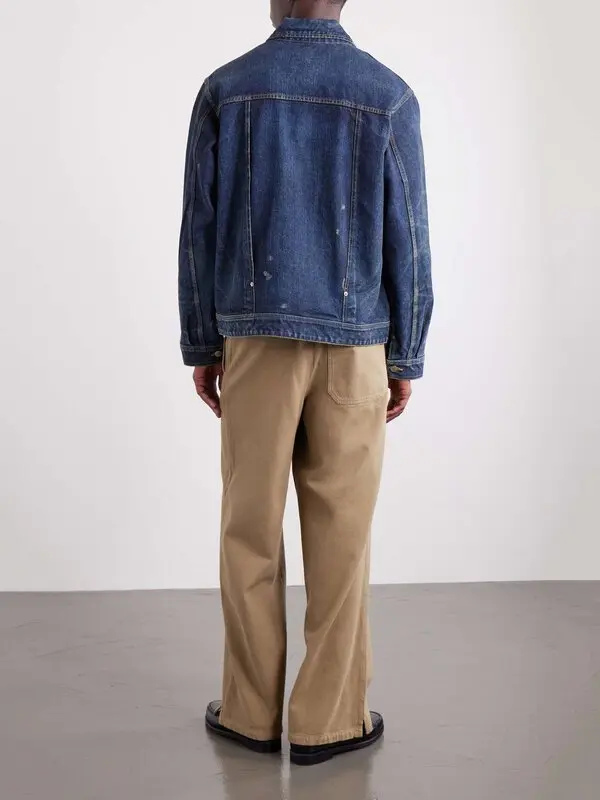 BEAMS Digger Distressed Denim Jacket