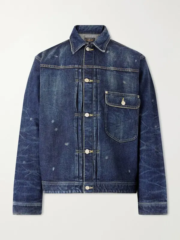 BEAMS Digger Distressed Denim Jacket