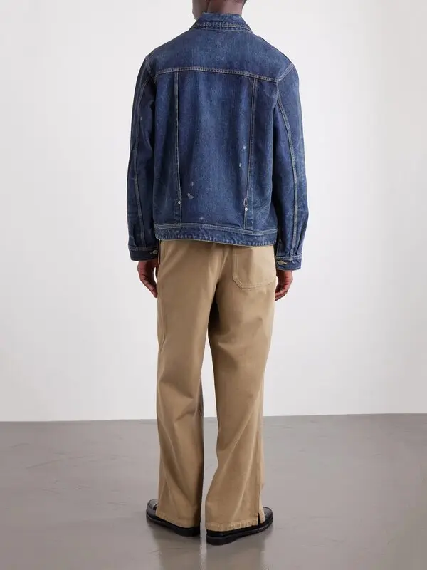 BEAMS Digger Distressed Denim Jacket