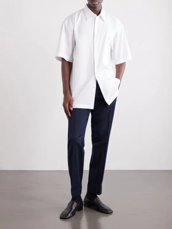 Dries Van Noten Philip Straight-leg Cotton And Wool-blend Twill Trousers